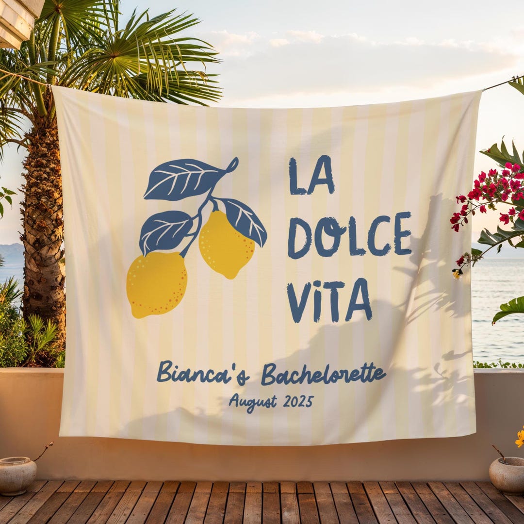 La Dolce Vita Amalfi Coast Banner, Lemon Birthday or Bachelorette Party ...
