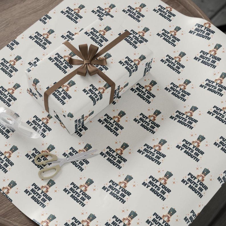 Rude Nutcracker Wrapping Paper Roll for Him, Funny Christmas Gift Wrap ...