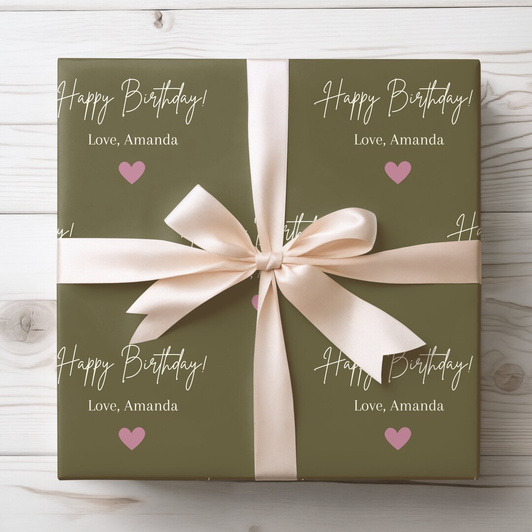 Wrapping Paper for Birthday, Custom Message Gift Wrap, Wrapping Paper ...