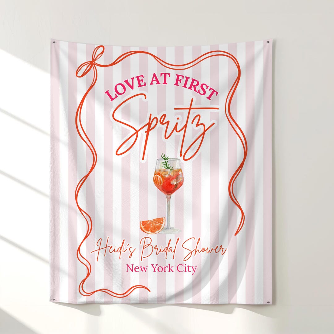 Love at First Spritz Banner, Spritz Bachelorette Decor, Bridal Shower ...