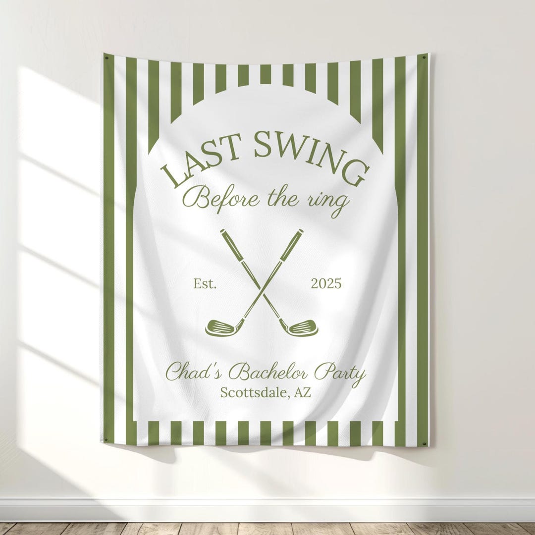 Custom Bachelor Party Banner, Last Swing Before the Ring Golf Banner ...