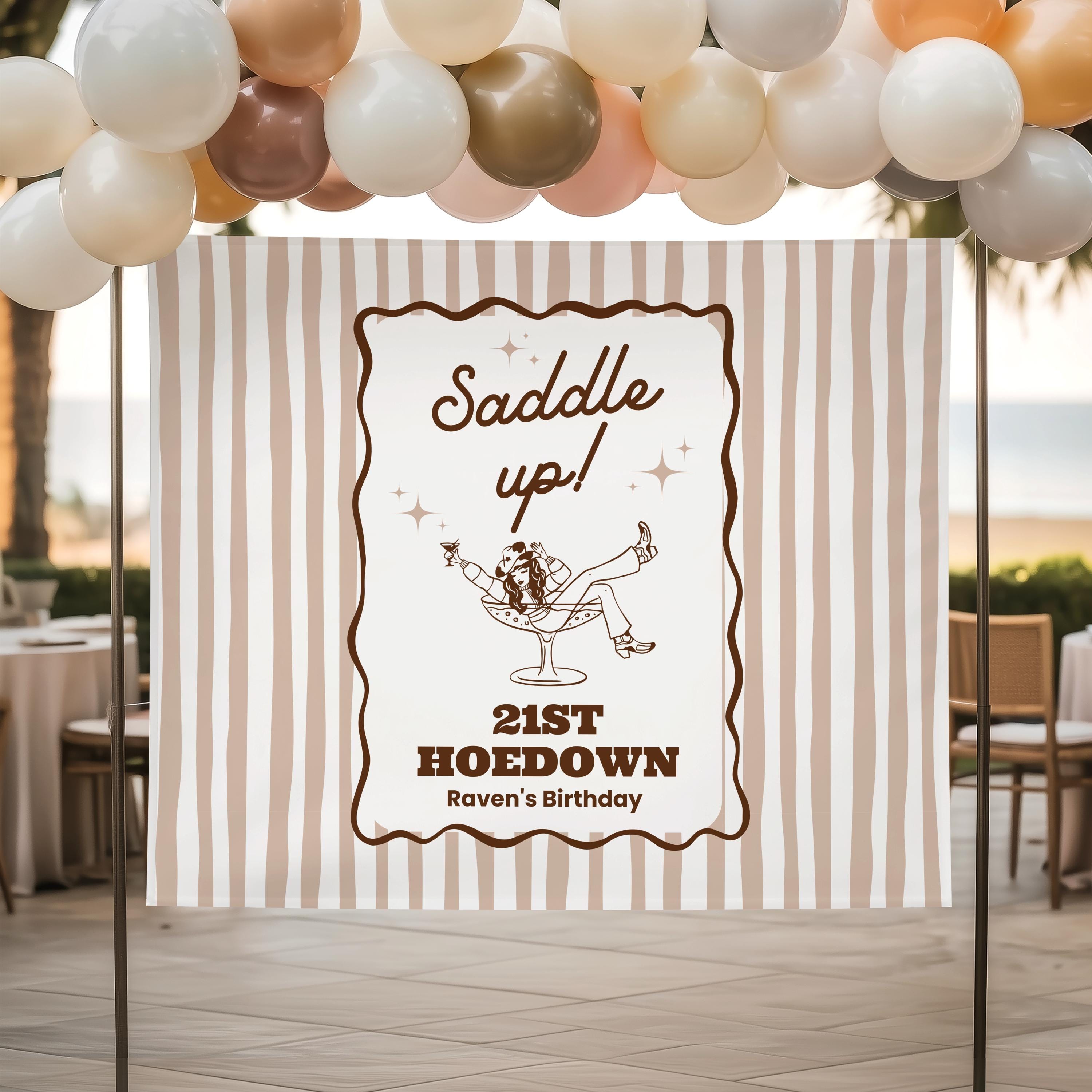 21st Birthday Banner Cowgirl, Saddle up 21 Personalized Hoedown Banner ...