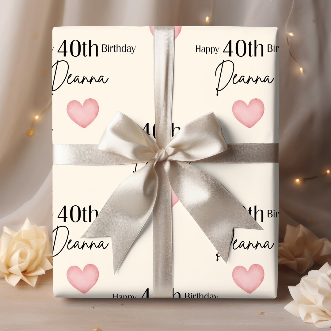 Classy Personalized Happy Birthday Gift Wrap, Birthday Wrapping Paper ...
