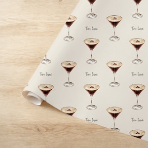 Espresso Martini Wrapping Paper, Tini Time Gift Wrap, Birthday Gifts ...
