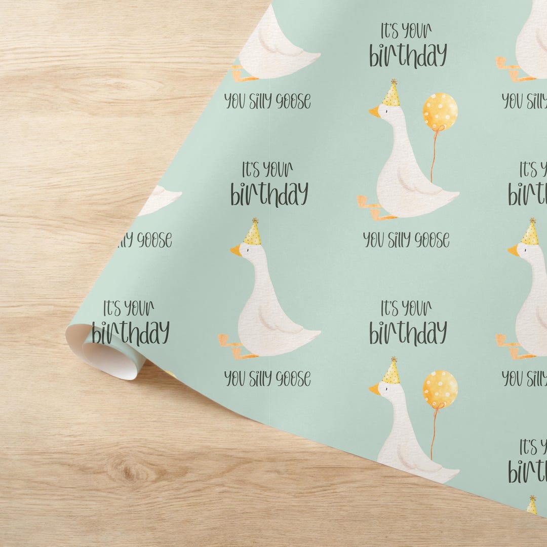 Silly Goose Birthday Gift Wrap, Goose Birthdag Wrapping Paper Roll ...