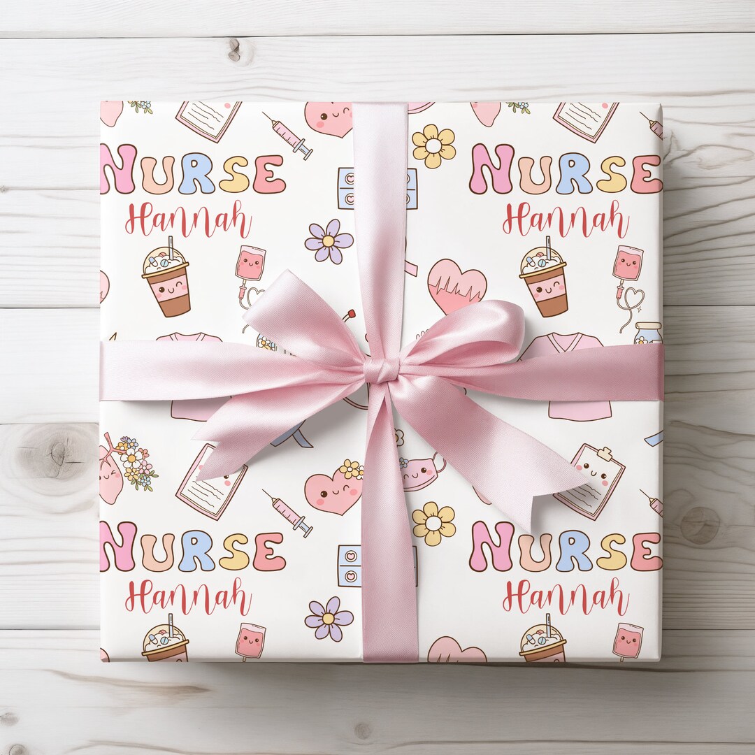 Custom Nurse Gift Wrapping Paper Roll, Labor and Delivery Nurse Gift ...
