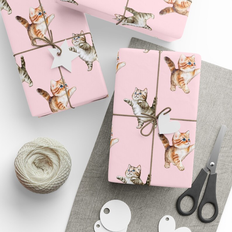 Cat Wrapping Paper Roll, Coquette Gift Wrap, Cat Lover Gift - Etsy