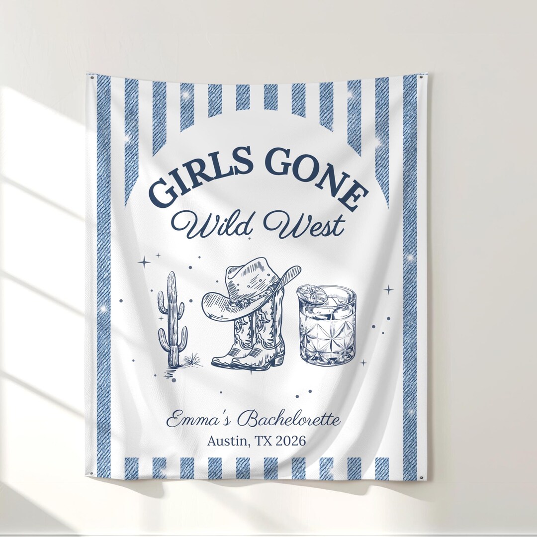 Girls Gone Wild West Banner, Cowgirl Bachelorette Party Banner, Western ...