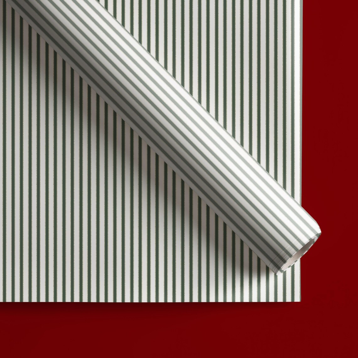Christmas Wrapping Paper Hunter Green Pinstripe - Etsy