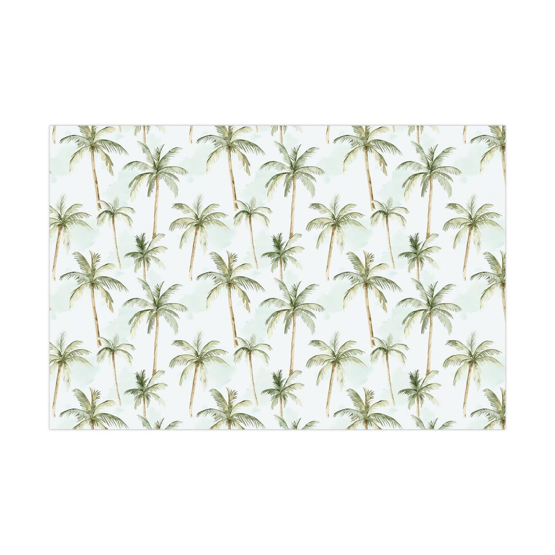 Preppy Palm Tree Wrapping Paper - Vacation, Destination Wedding & Girls ...