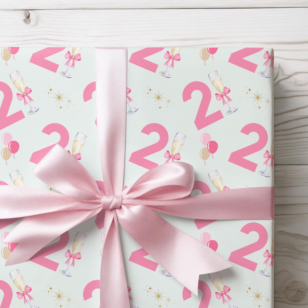 21st Birthday Gift Wrap, Milestone Birthday Wrapping Paper, Champagne ...