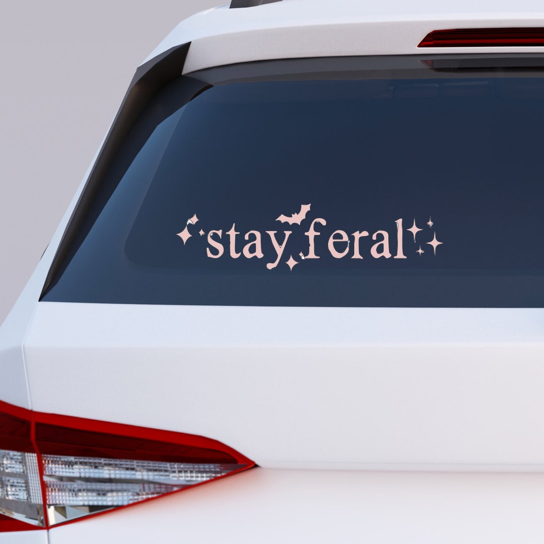 Stay Feral Decal, Spooky Car Decals, Witchy Decals, Goth Car ...