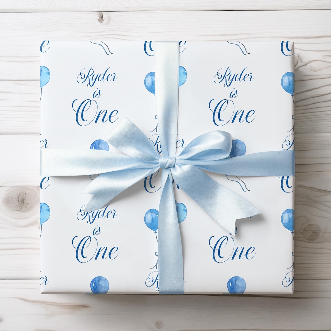 1st Birthday Boy Gift Wrap, Wrapping Paper Kids, First Birthday ...
