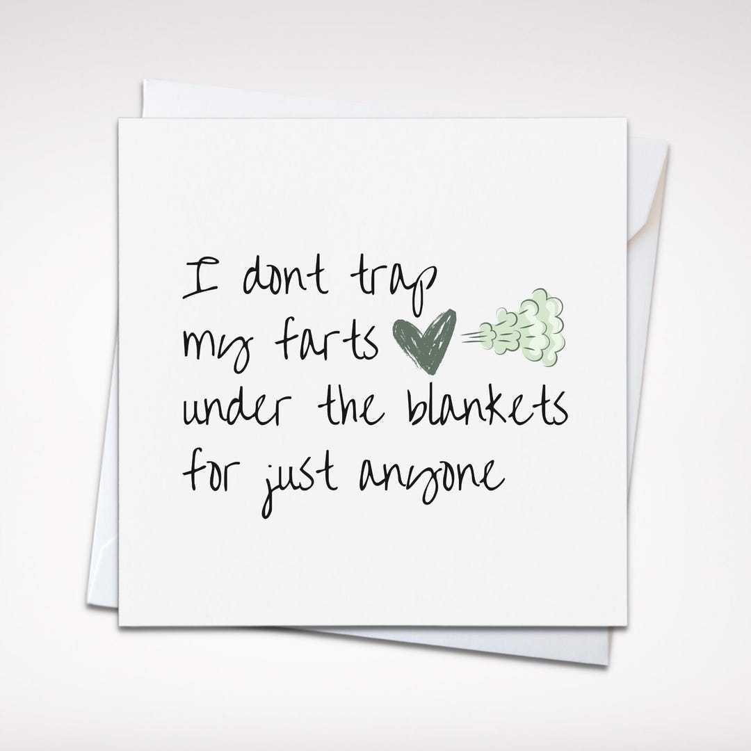Funny I Love You Card, Fart Birthday Card, Flat Card, Girlfriend Gift ...