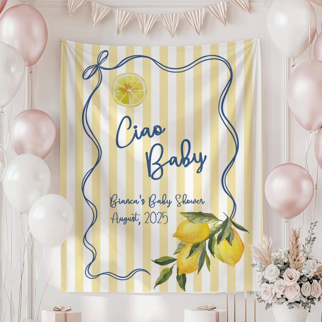 Amalfi Coast Baby Shower Banner, Ciao Baby Shower Sign, Italian Lemon ...