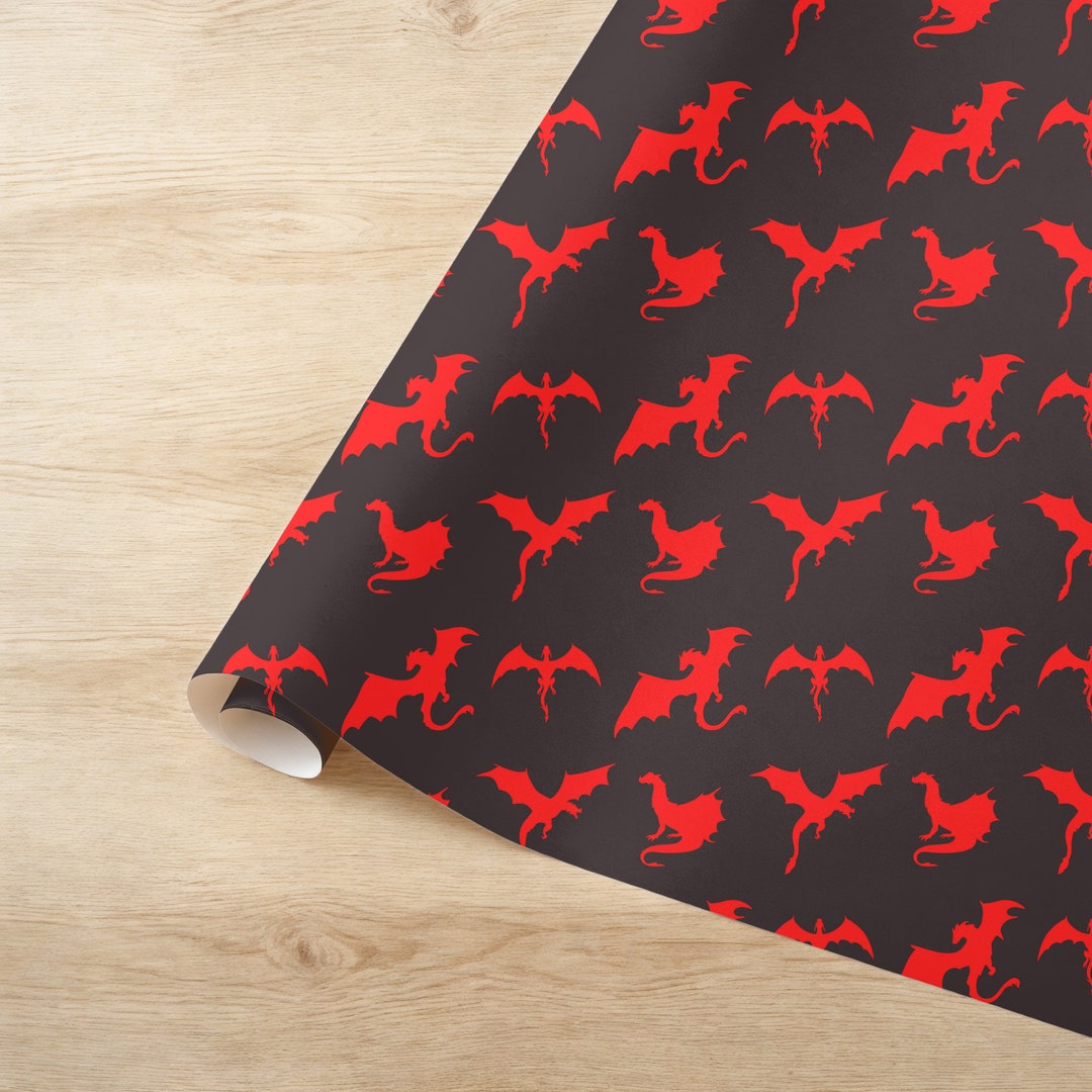 Wyvern and Dragon Wrapping Paper Roll, Book Lover Gift Wrap - Etsy