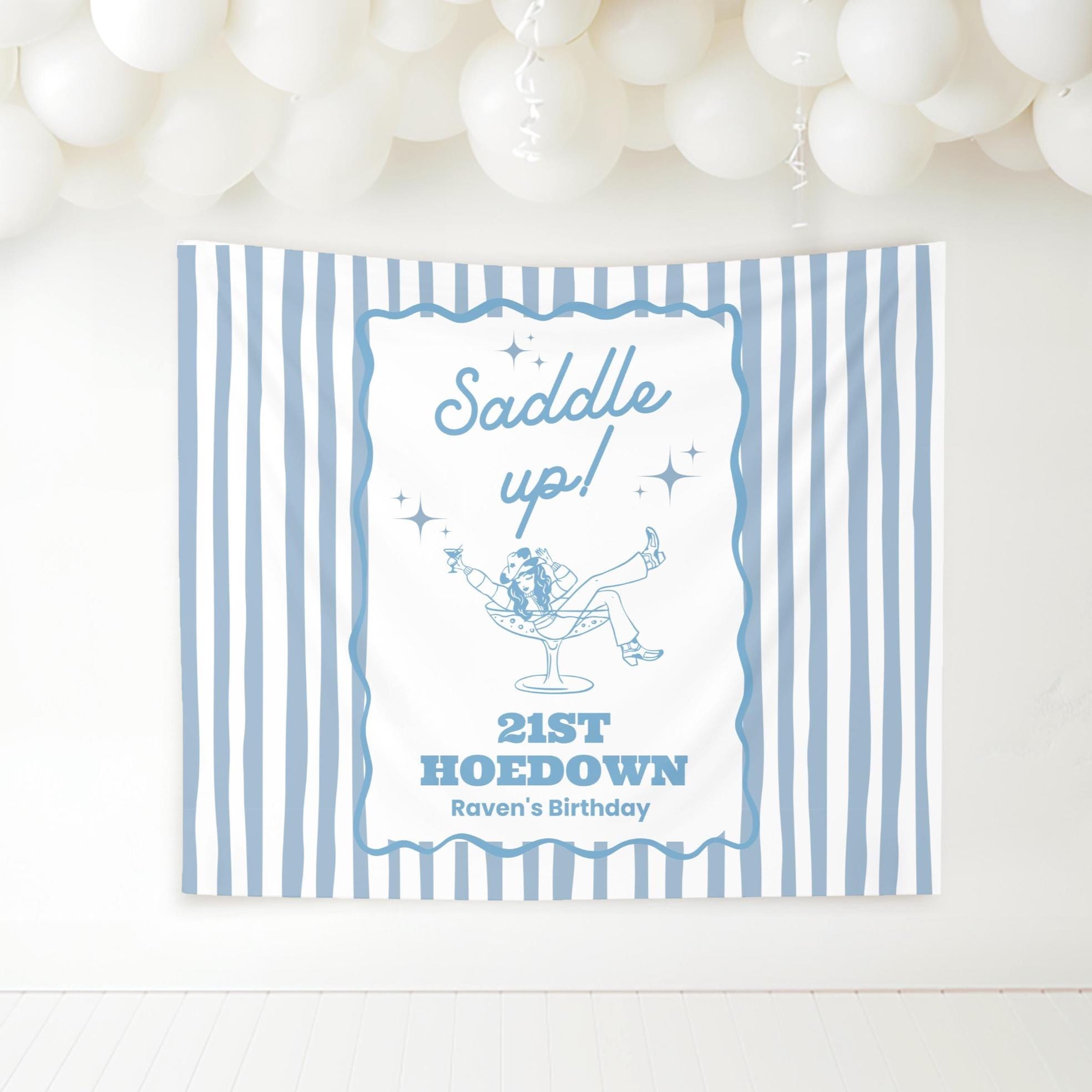 21st Birthday Banner Cowgirl, Saddle up 21 Personalized Hoedown Banner ...