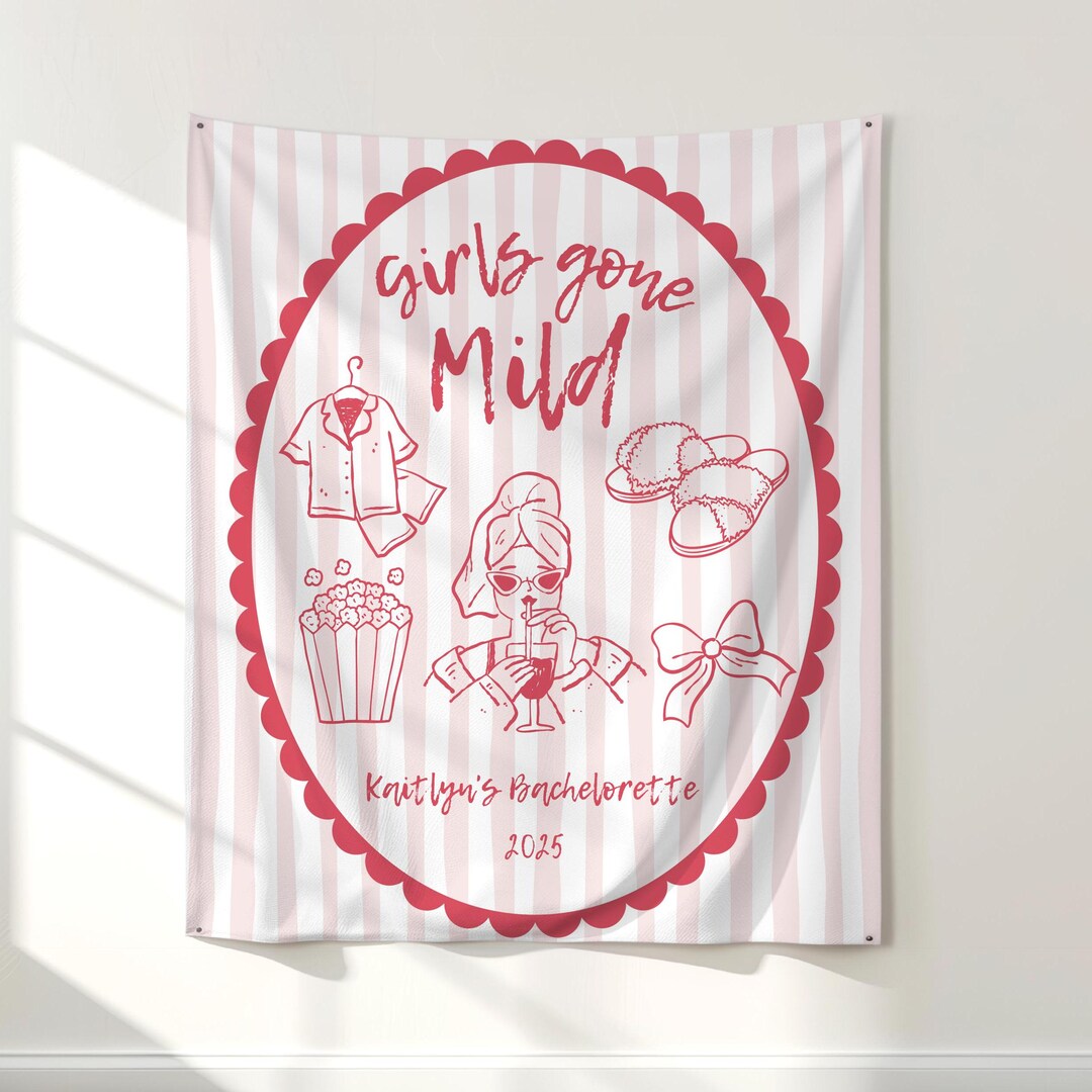 Girls Gone Mild Bachelorette Banner, Spa Bachelorette Decorations ...