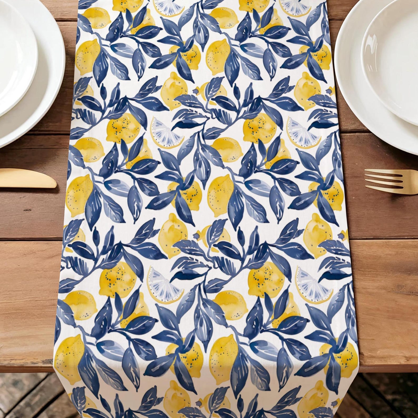Mediterranean Lemon Table Runner | Amalfi Coast Wedding, Bridal Shower ...