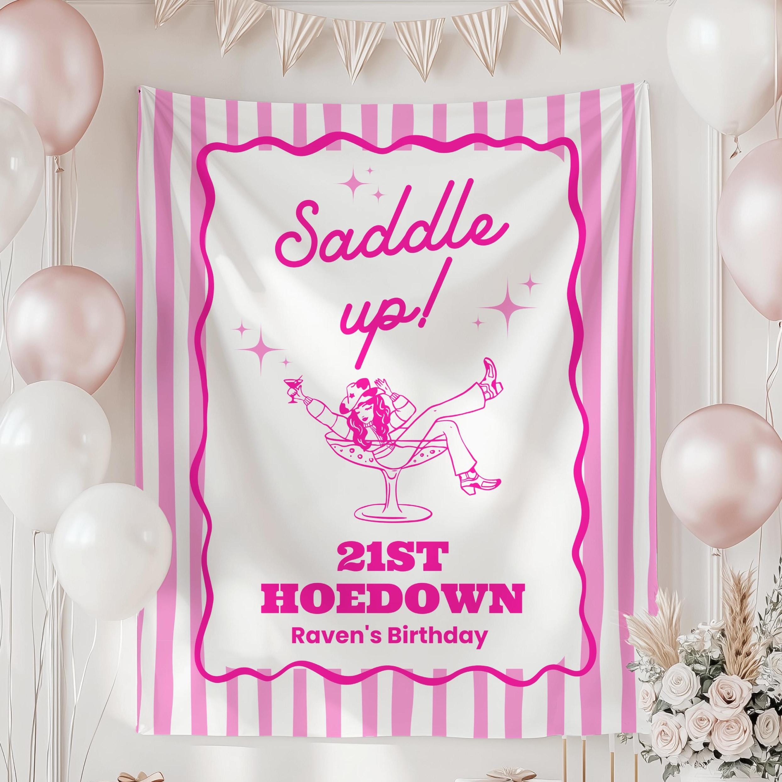 21st Birthday Banner Cowgirl, Saddle up 21 Personalized Hoedown Banner ...