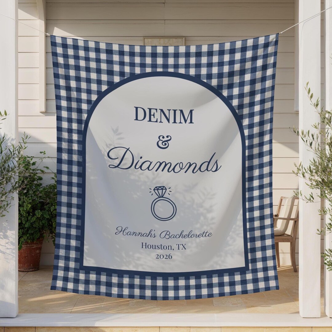 Personalized Denim Diamonds Bachelorette Banner Custom Name Party Decor ...