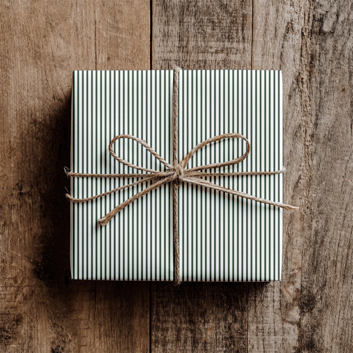 Christmas Wrapping Paper Hunter Green Pinstripe - Etsy