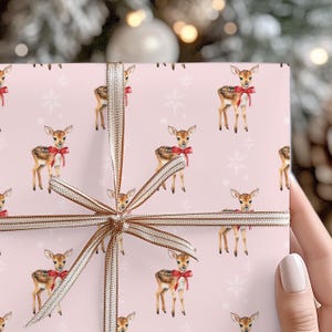 Vintage Pink Christmas Wrapping Paper Roll, Pink Christmas Gift Wrap - Etsy