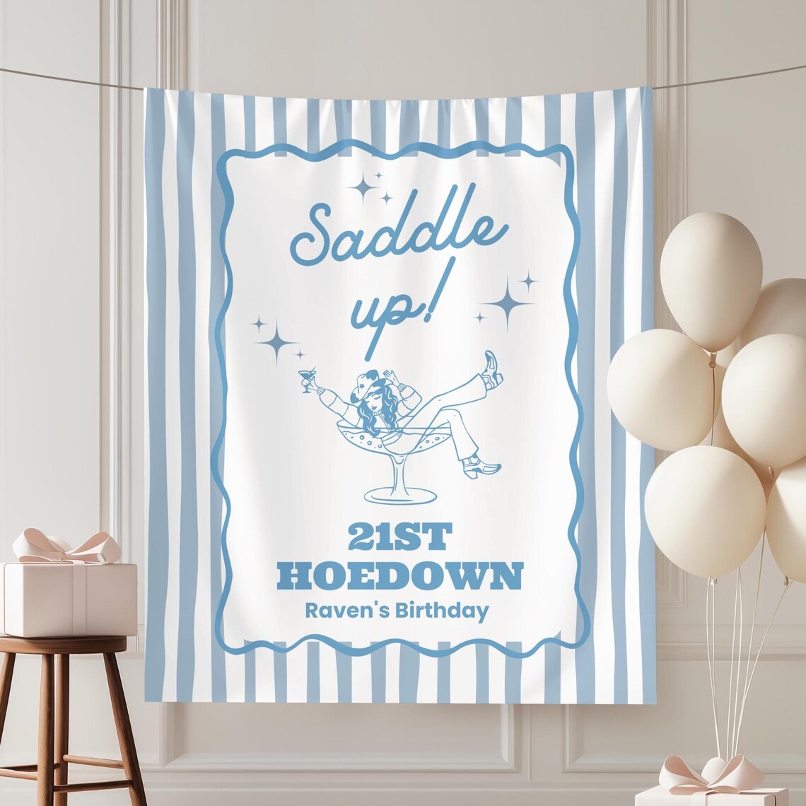 21st Birthday Banner Cowgirl, Saddle up 21 Personalized Hoedown Banner ...
