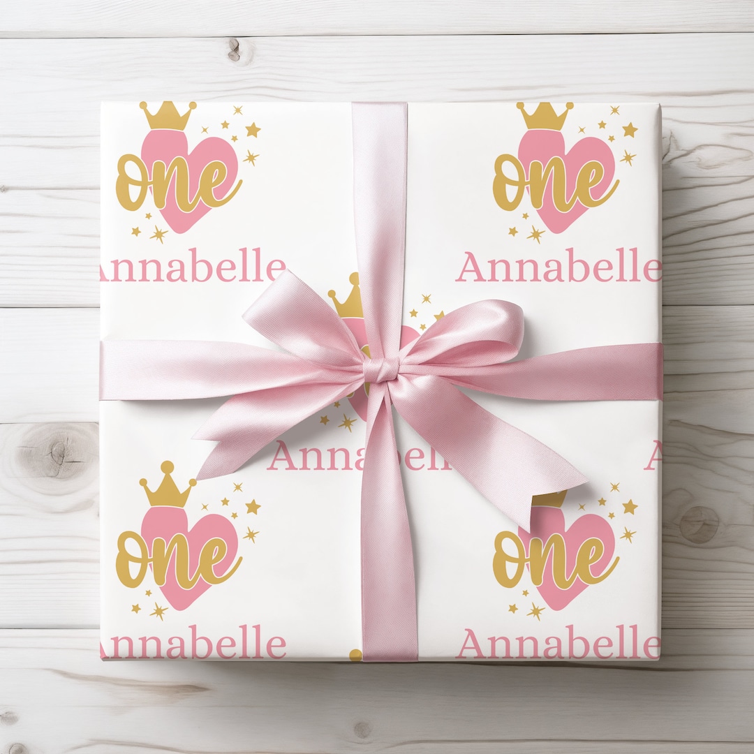 Princess Birthday Wrapping Paper, Personalized Kids Birthday Gift Wrap ...