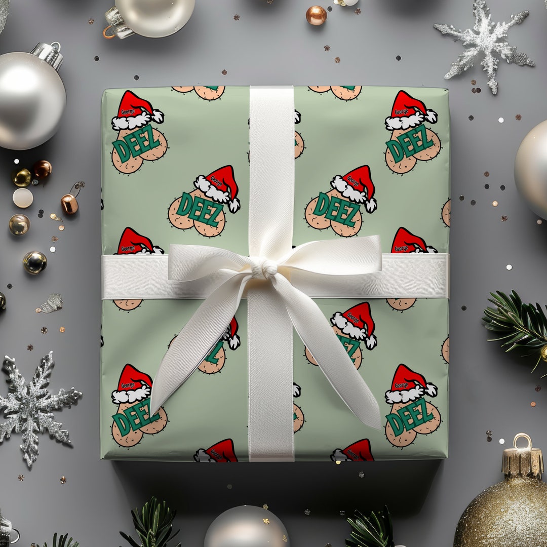 Funny Christmas Wrapping Paper, Deez Nuts Holiday Gift Wrap ...
