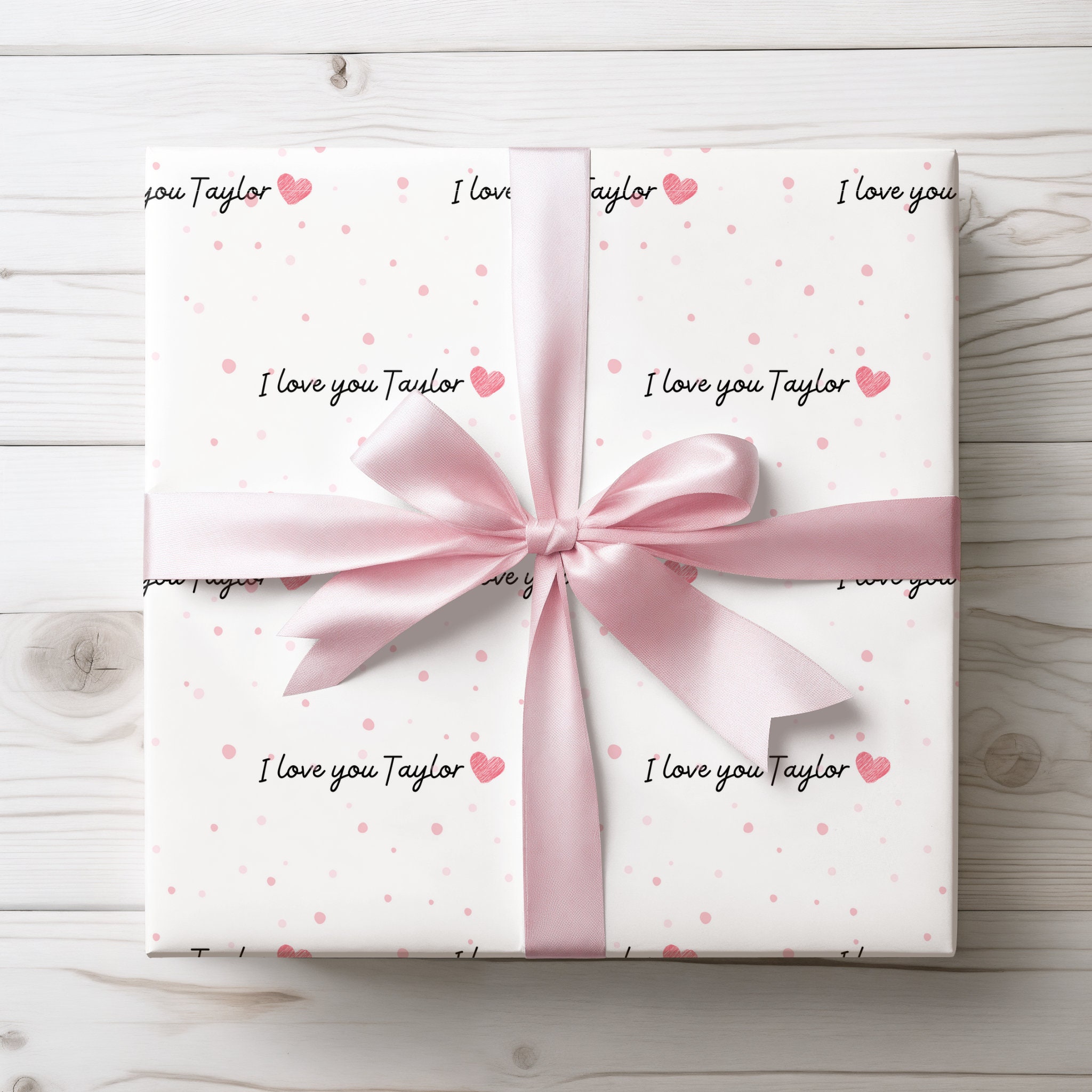 Custom I Love You Wrapping Paper, Personalized Anniversary Wrapping ...