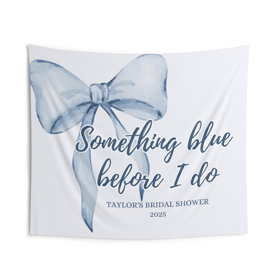 Something Blue Before I Do Bridal Shower Sign, Blue Bow Banner, Bridal ...