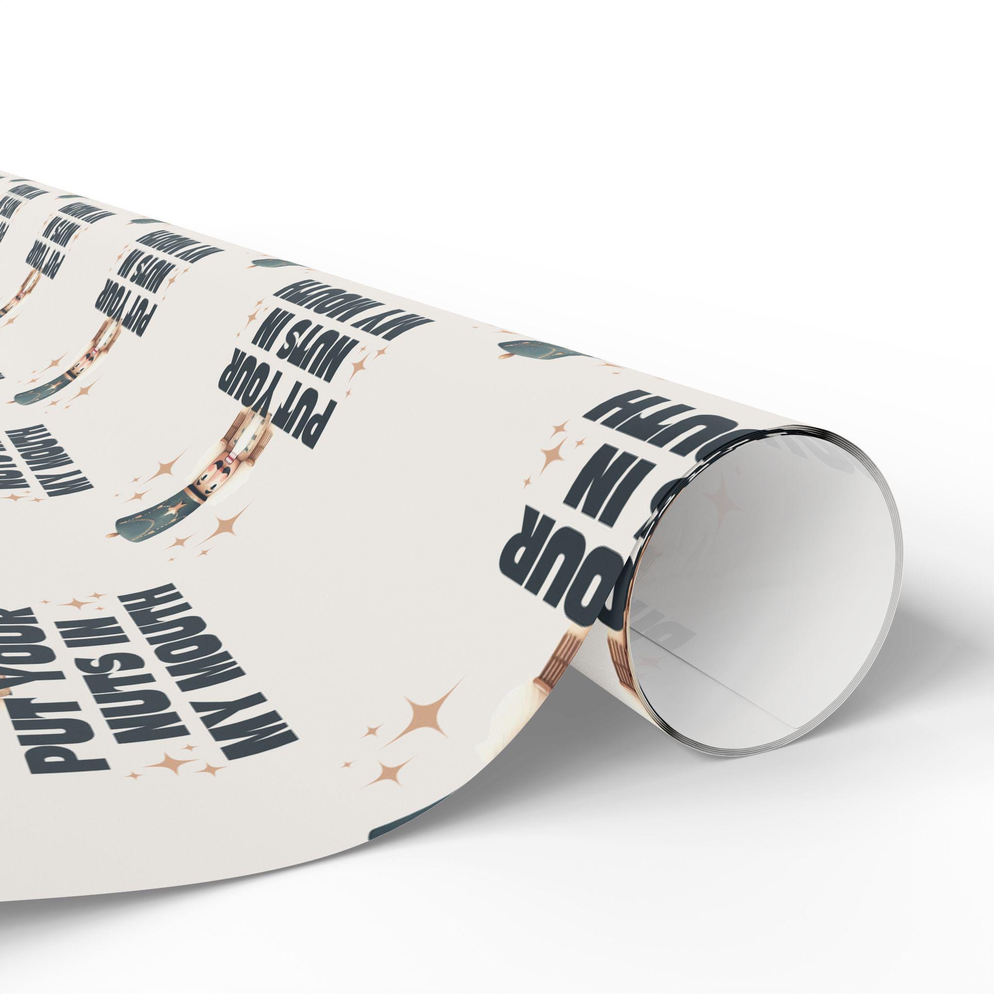 Rude Nutcracker Wrapping Paper Roll for Him, Funny Christmas Gift Wrap ...