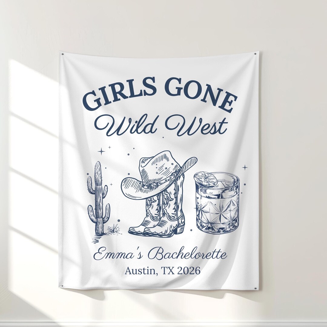 Girls Gone Wild West Banner, Cowgirl Bachelorette Party Banner, Western ...