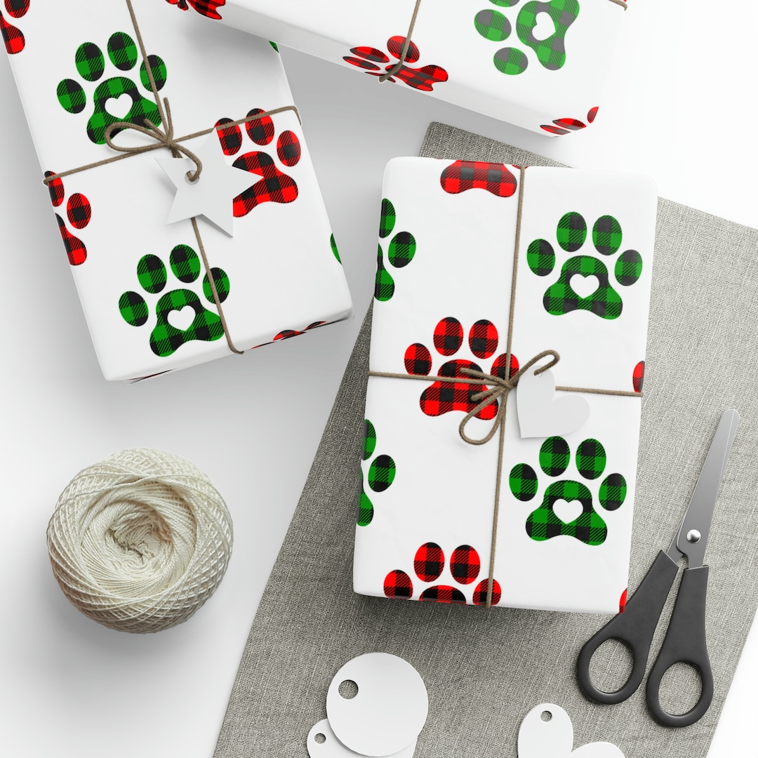 Christmas Dog Wrapping Paper, Christmas Dog Gift Wrap, Christmas ...