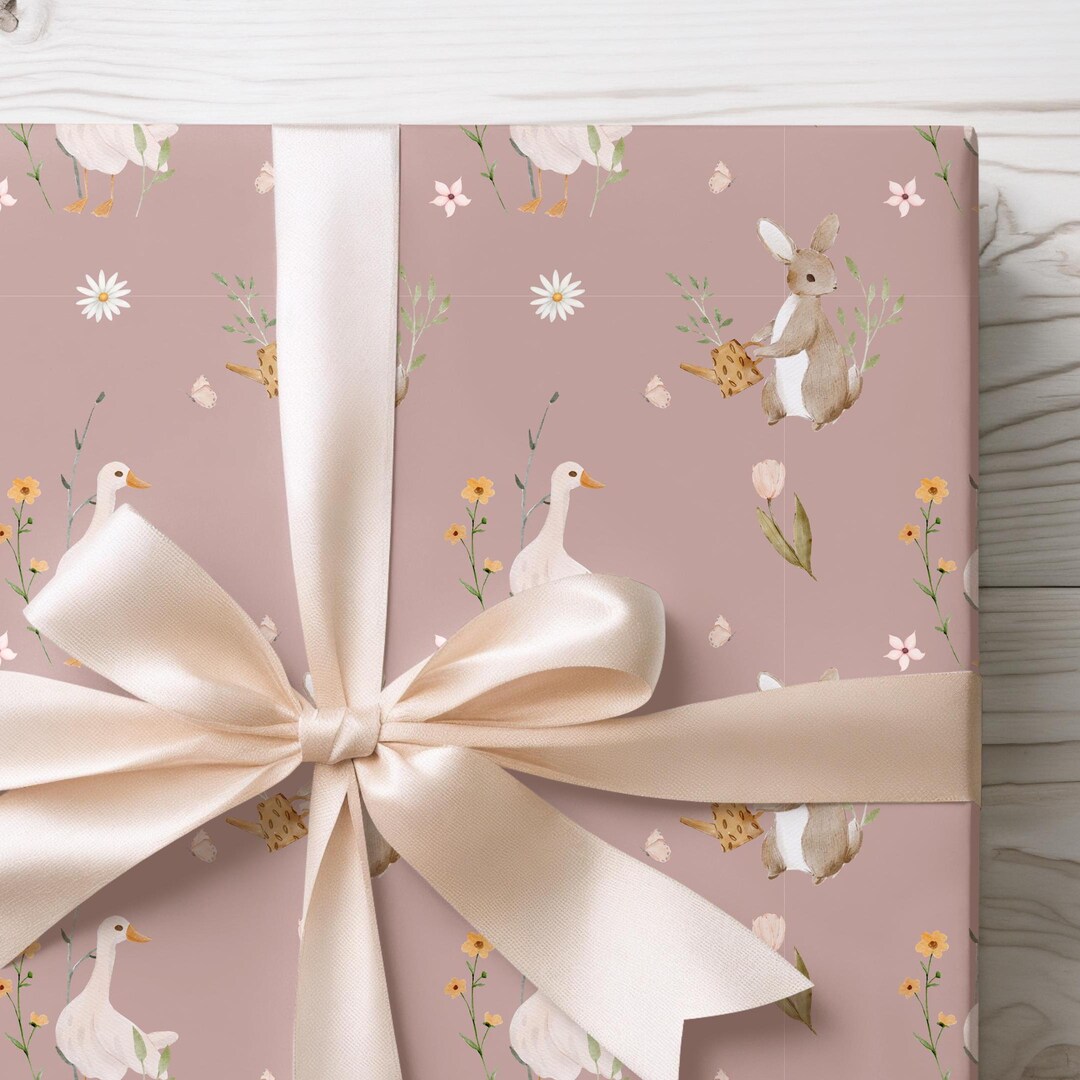 Spring Wrapping Paper Roll, Silly Goose Gift Wrap, Cute Birthday Gift ...