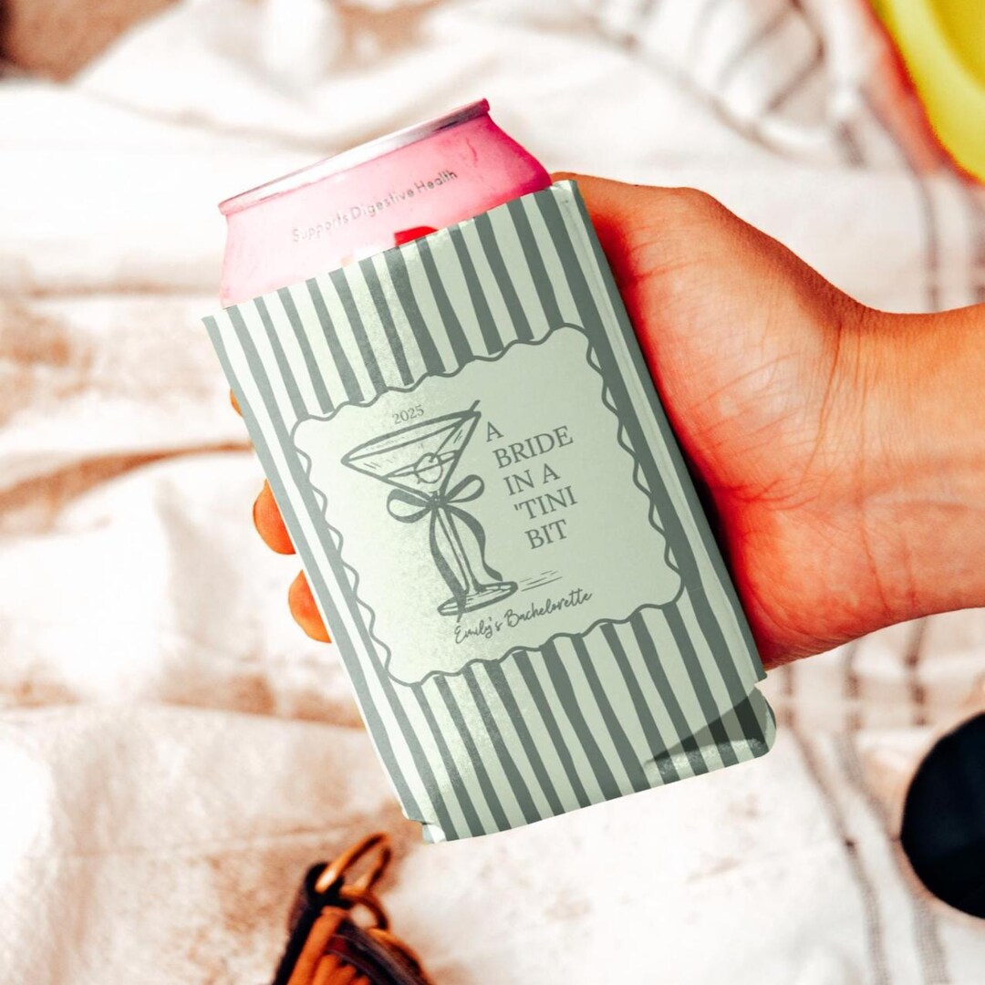 Bride in a Tini Bit Can Cooler, Bachelorette Party Favors, Funny Bridal ...