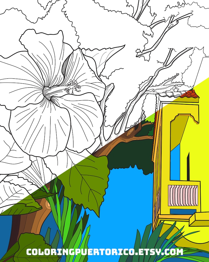 Old San Juan Coloring Book, Puerto Rico: Tus Colores - Etsy