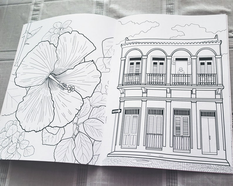 Old San Juan Coloring Book, Puerto Rico: Tus Colores - Etsy