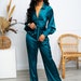 LA BELLA EMERALD Jumpsuit, Satin Jumpsuit, Teal Jumpsuit, Tie up ...