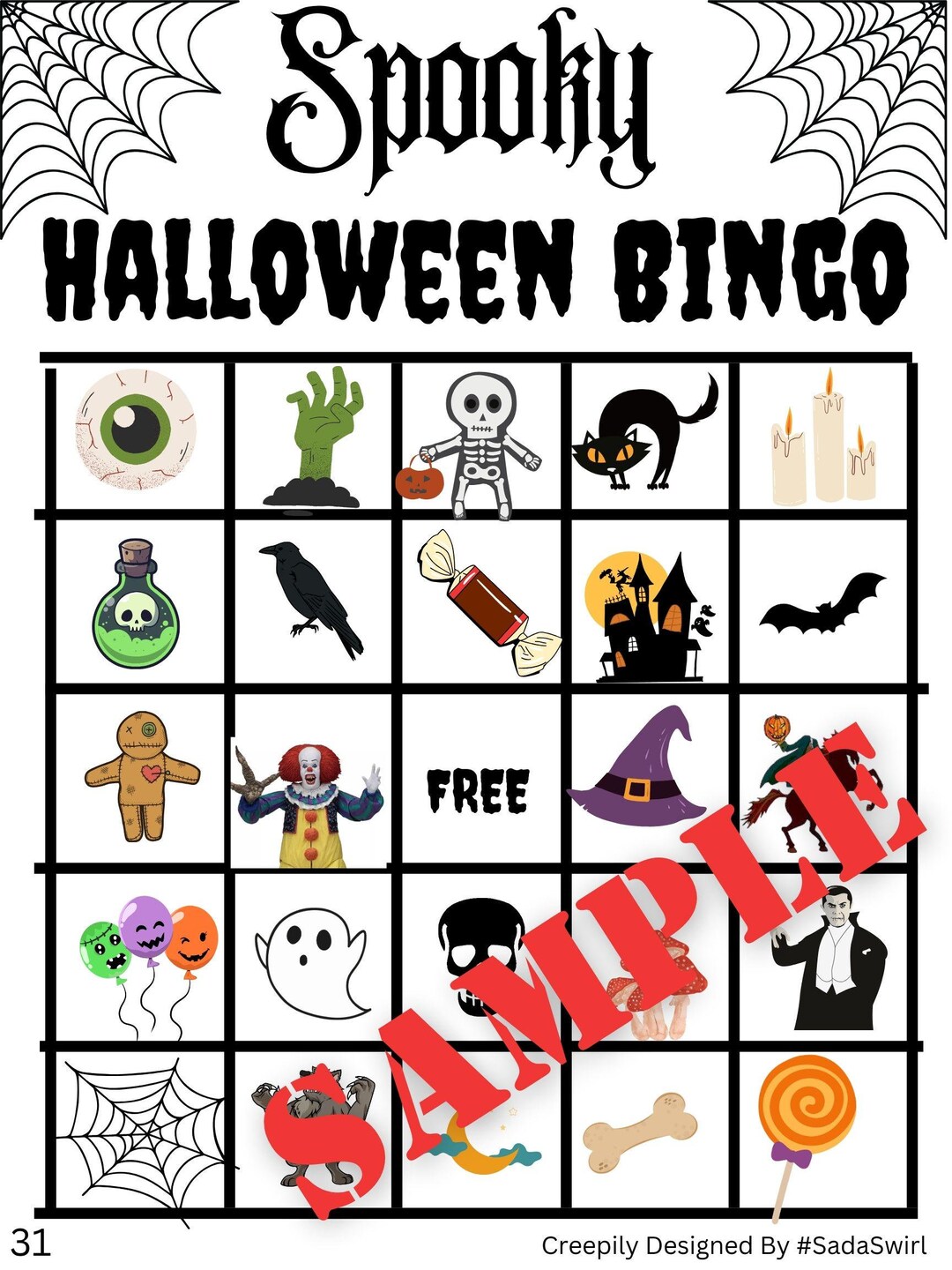 Spooky BINGO for Halloween Parties Pack #1 (sheets 1-20) - Etsy