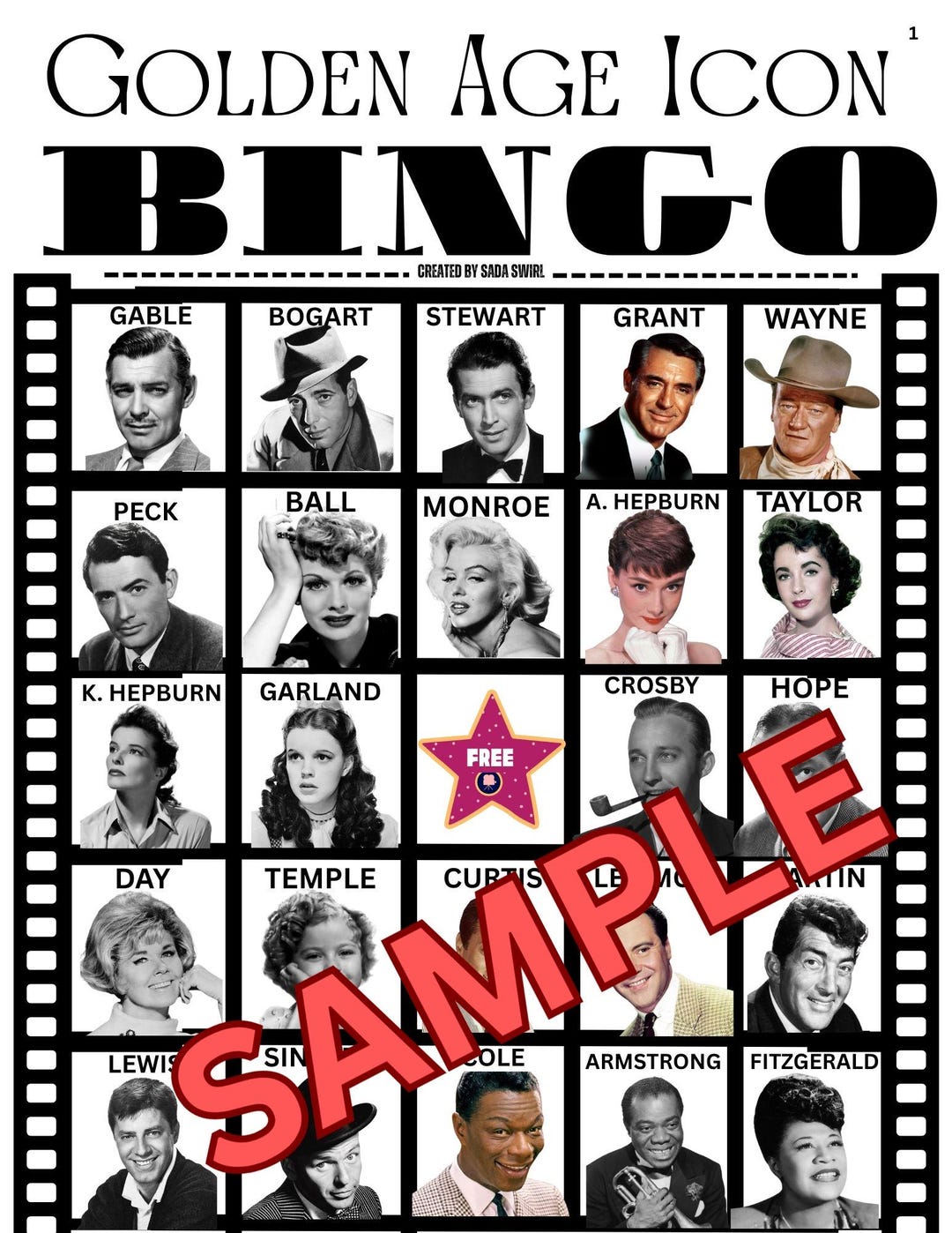 Golden Age Icon BINGO Pack #4 (sheets 45-60) - Etsy