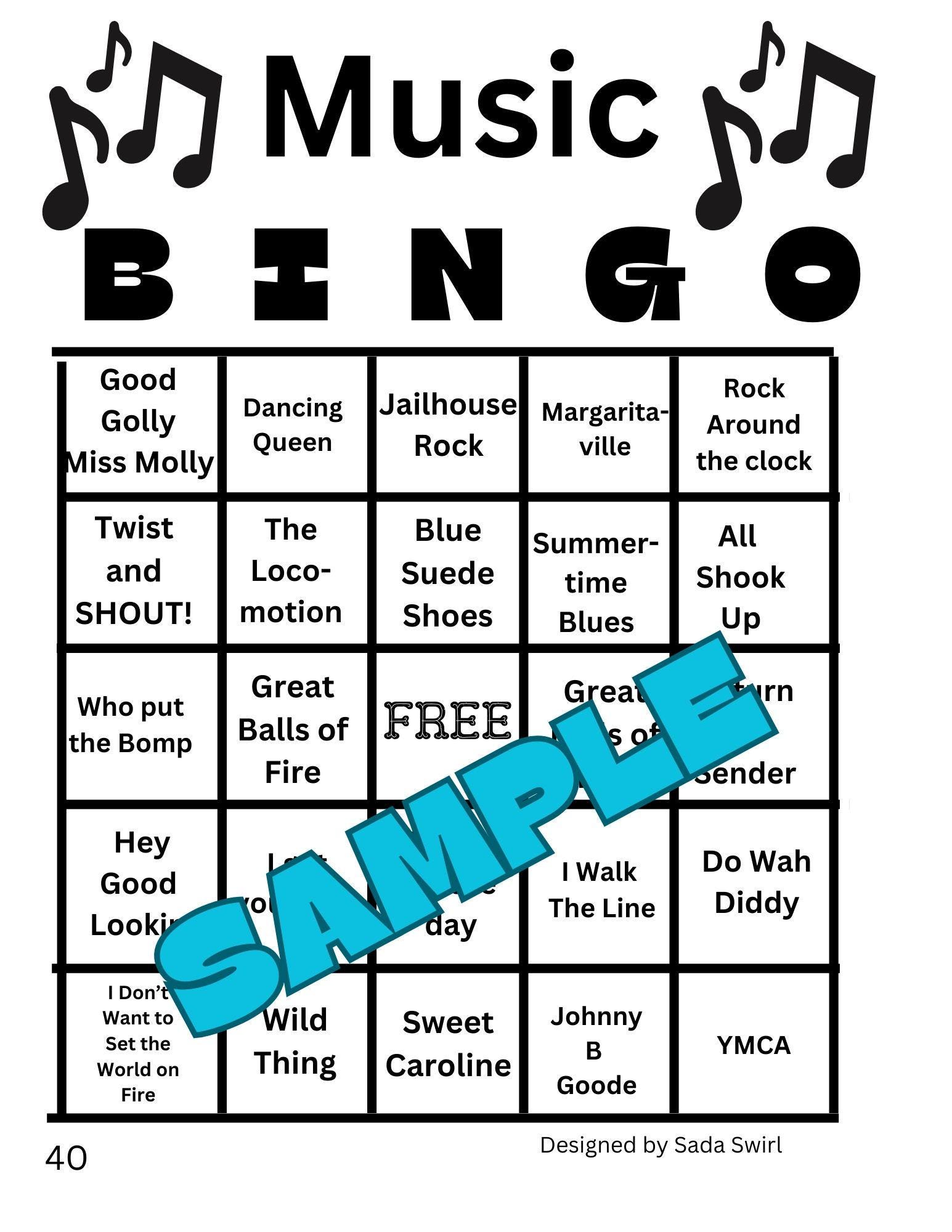 1 Thru 15 Individual 50's 60's & 70's MUSIC BINGO Cards and Link to ...