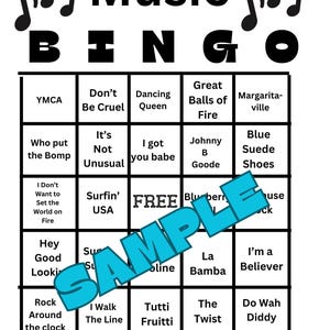 50's 60's & 70's Music Bingo Card Pack #3: Sheets 36 Thru 60 - Etsy