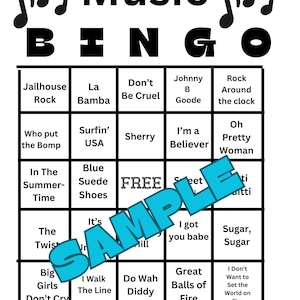 50's 60's & 70's MUSIC BINGO Pack #2: Sheets 16 Thru 35 - Etsy