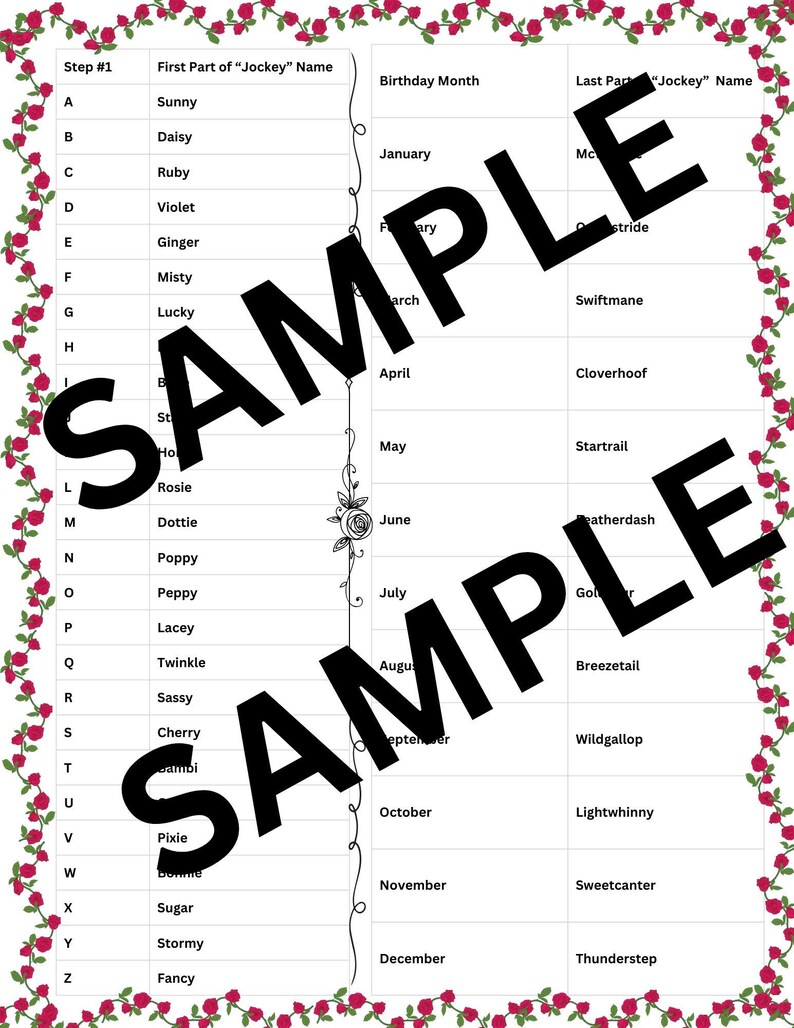 What's Your Jockey Name? (printable Download) - Etsy