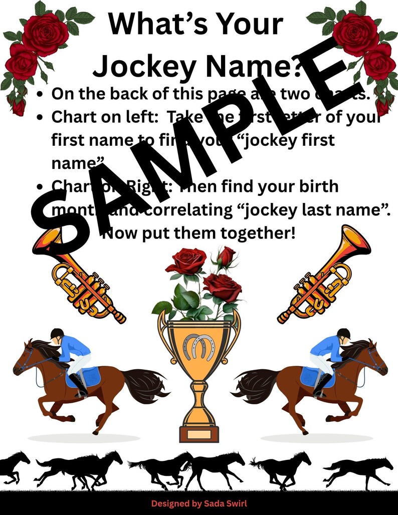 What's Your Jockey Name? (printable Download) - Etsy