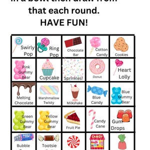 Sweet Tooth BINGO Pack #2 Cards 21-35 (15ct) - Etsy