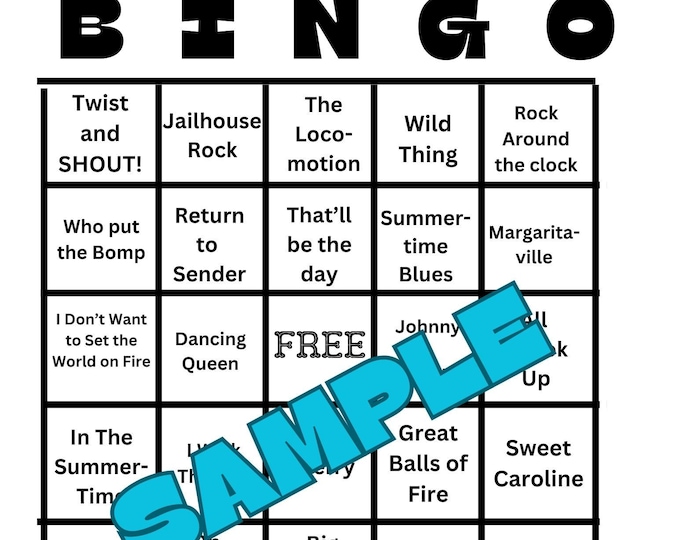 50's 60's & 70's MUSIC BINGO Pack #2: Sheets 16 Thru 35 - Etsy