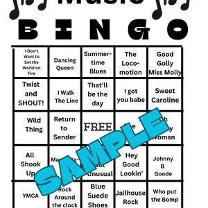 50's 60's & 70's MUSIC BINGO Pack #2: Sheets 16 Thru 35 - Etsy